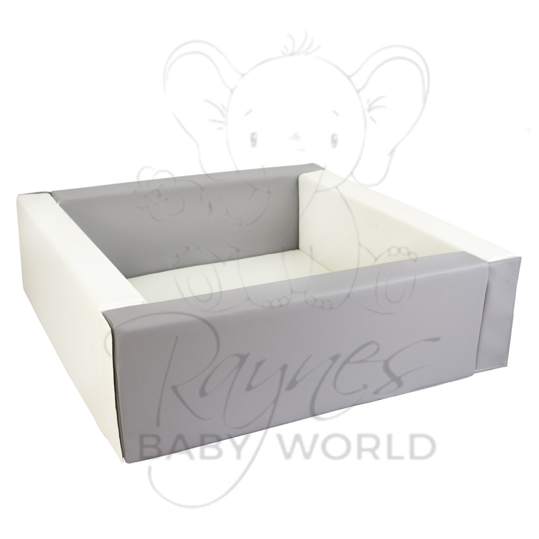 Eco Leather Square Ball Pool - Grey and White – Raynes Baby World