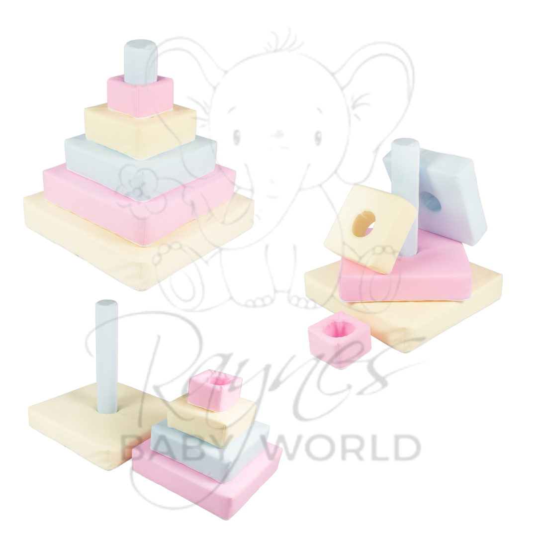 Pyramid Stacking Tower Blocks - Pastel Trio – Raynes Baby World